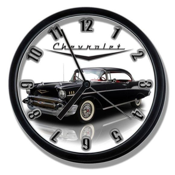 Clock | Wall Decor | Chevrolet Bel Air Black Classic Car Wall Clock New ...